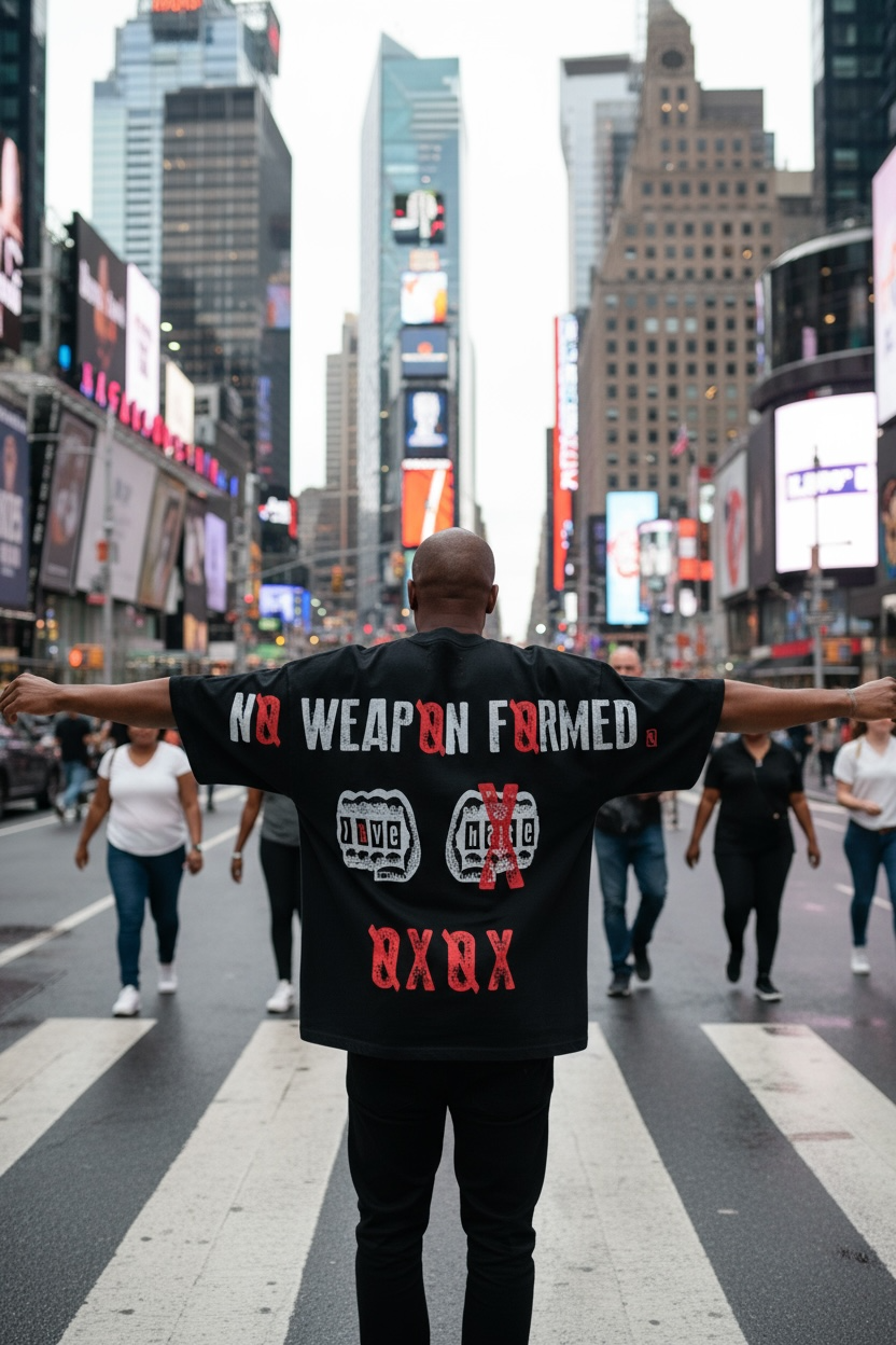 Love Over Hate Cropped Tee - No Weapon Formed Collection OXOX